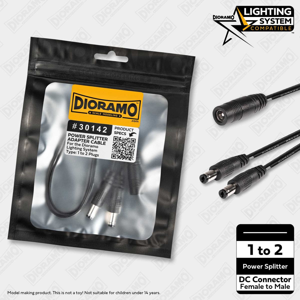 1 to 2 Power Splitter Adapter Cable for Dioramo Lighting System ...