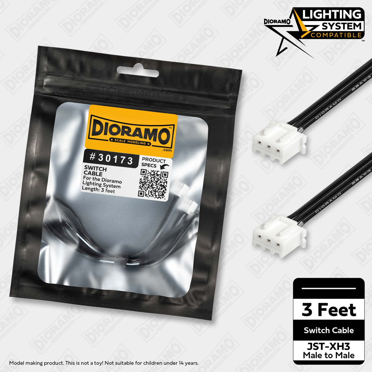 3-foot Switch Cable for Dioramo Lighting System — Dioramo Scale Modeling