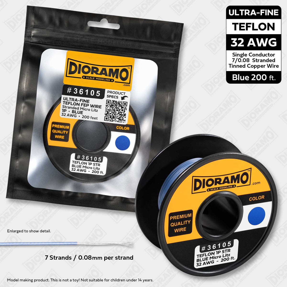 32 AWG Ultra-Fine Blue Micro Litz Stranded Electrical Wire 200 ft ...