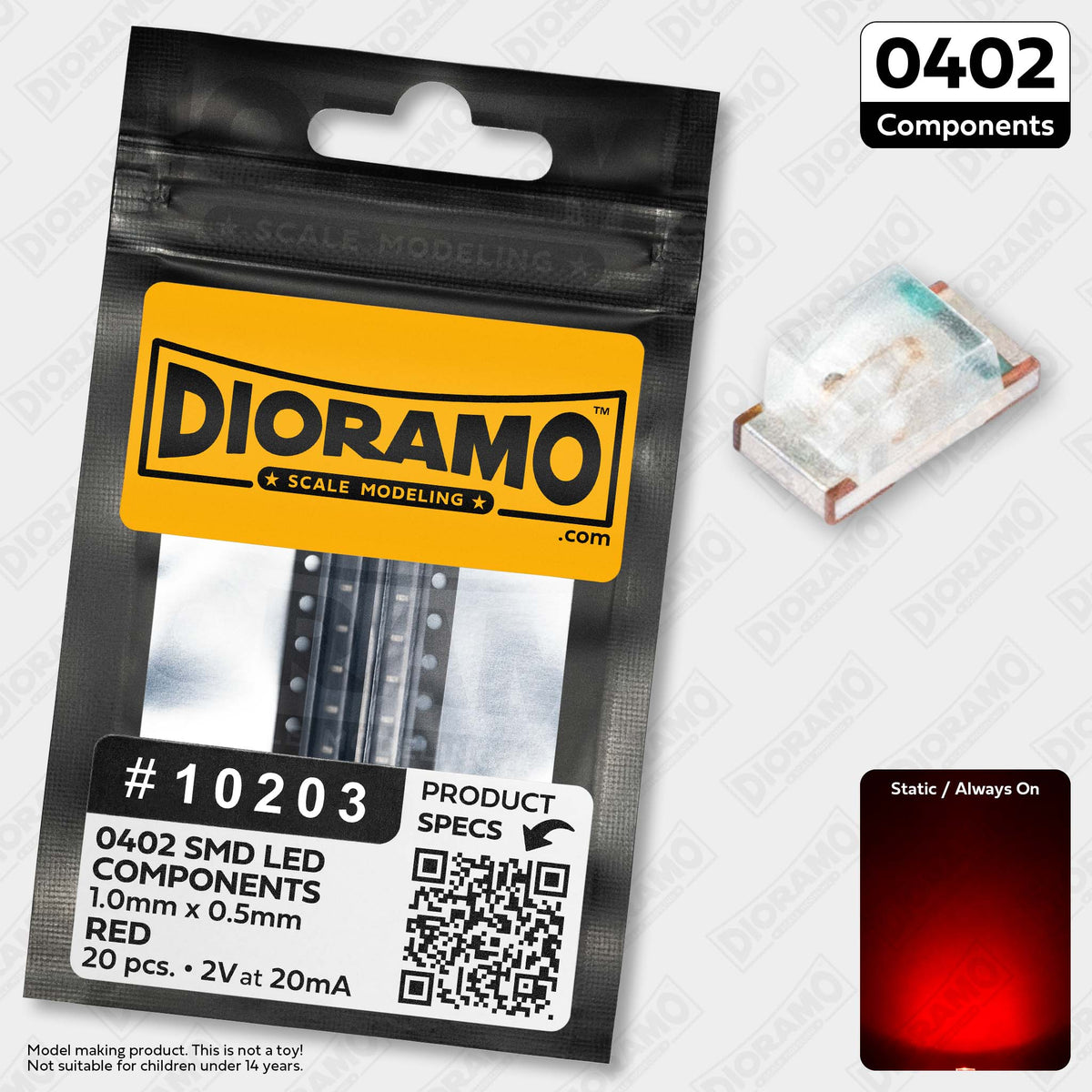 0402 Red SMD LED Components. 20 pcs. — Dioramo Scale Modeling