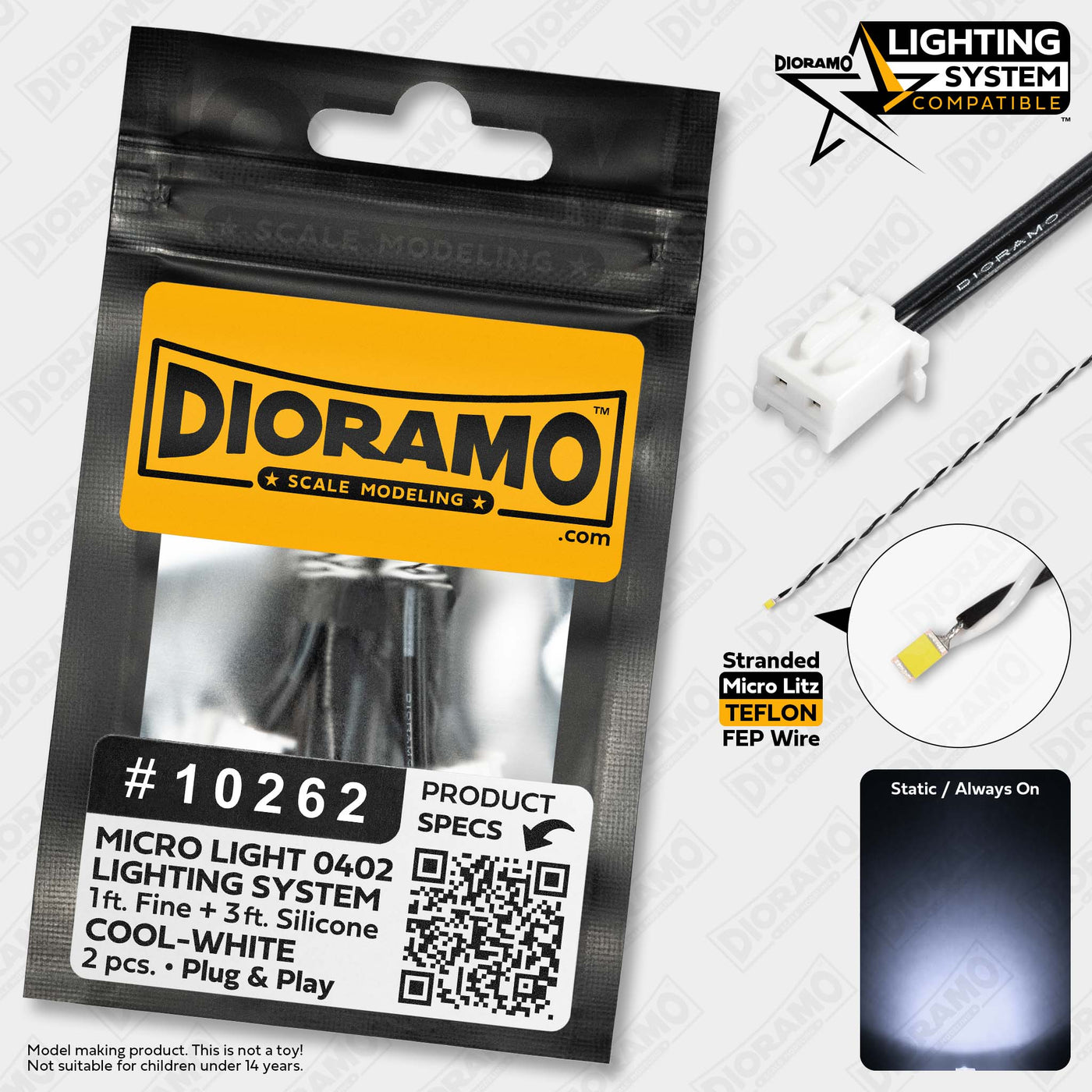 Micro Light Cool-White. 0402 LED Prewired for Lighting System. 2 pcs ...