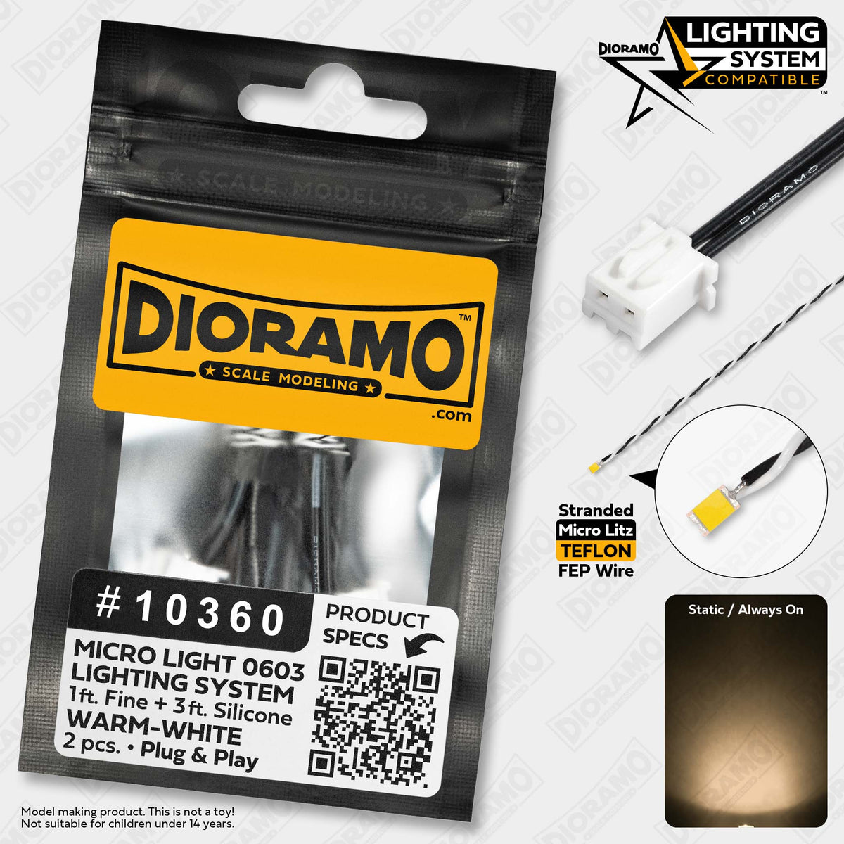 Micro Light Warm-White. 0603 LED Prewired for Lighting System. 2 pcs ...