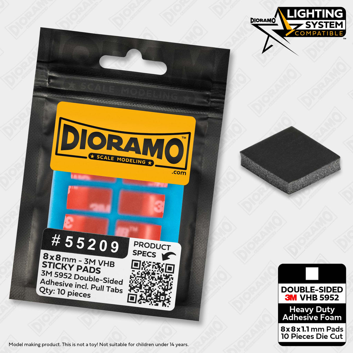 8mm Double-Sided Sticky Pads with Easy Pull Tabs. 3M VHB 5952. 10 pcs ...