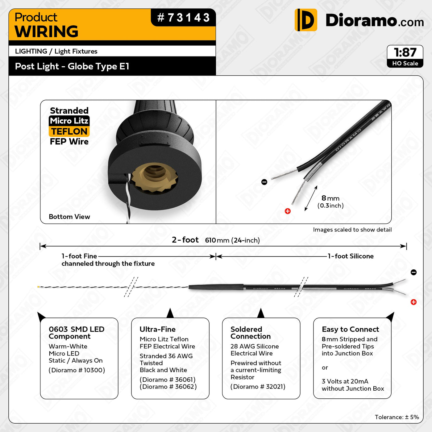 Post Light - Globe Type E1 in 1:87 HO Scale. 3pc Set. — Dioramo Scale Modeling