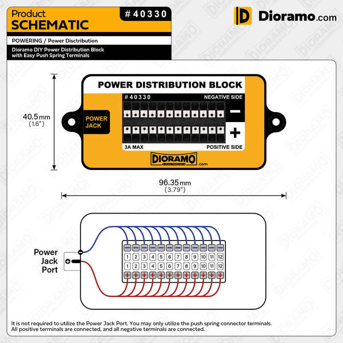 Dioramo DIY Power Distribution Block with Easy Push Spring Terminals ...